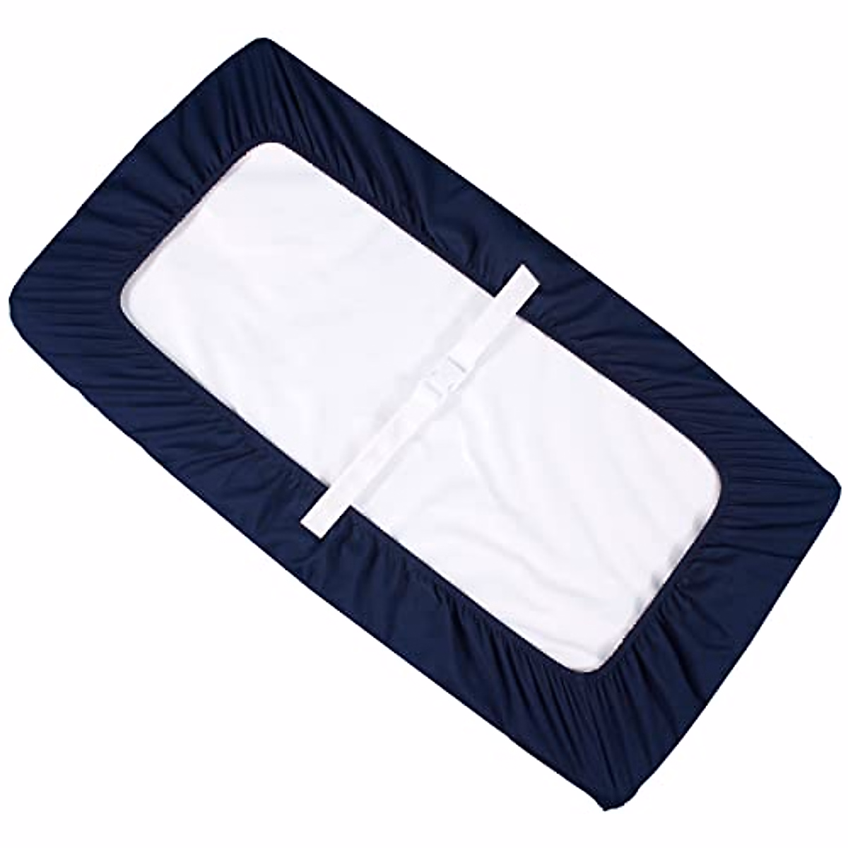 CaSaJa Navy Diaper Changing Pad Cover with Strap Holes Set of 3, Snug Fit 4-Sided Contoured Changing Table Pad 16x31 16x32, Fitted Change Pad Sheet for Baby Boy, 100% Silky Soft Microfiber