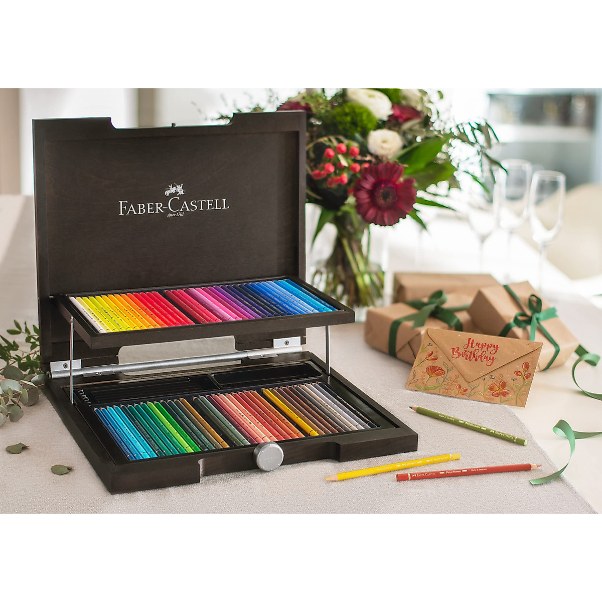 Faber-Castell 110072 – Wooden Case with 72 Polychrome Ecopencils, Multi-Coloured