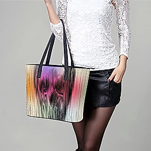 Diamond Skull Women's Tote Bag PU Leather Shoulder Bag Handbags Purse For Work Shopping Travel