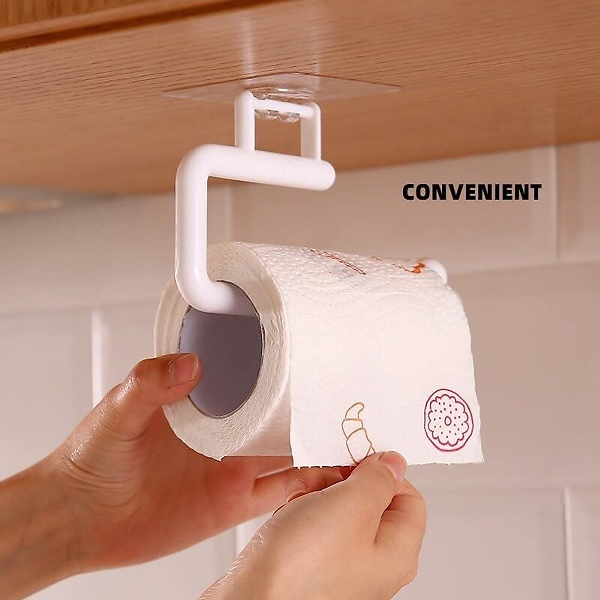QuTbag Toilet Paper Holder Ship Toilet Paper Holder Self Adhesive Bathroom Paper Towel Roll Holder for Bathroom Kitchen Paper Towel Holder (Color : S White)