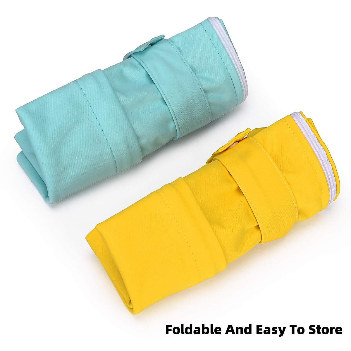 eaxin 2pcs Cloth Diaper Wet Dry Bags Waterproof Reusable with Two Zippered Pockets Stroller Travel Beach Pool Daycare Soiled Baby Items Yoga Gym Bag for Swimsuits or Wet Clothes-11 x 14"