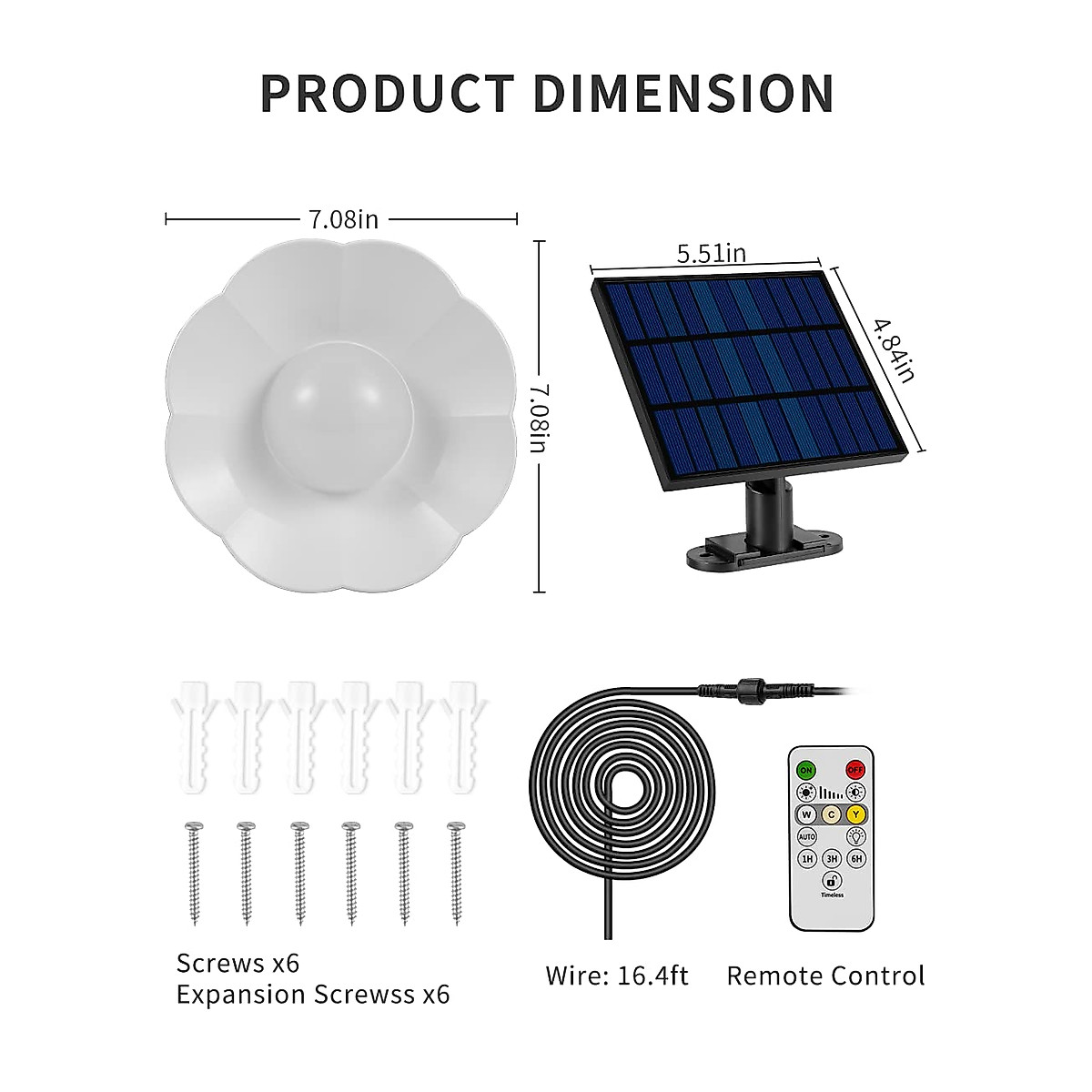 Solar Shed Lights Outdoor Indoor,Led Dusk to Dawn Battery Powered Pendant Lights with Remote Control 4 Modes(Timer Lighting|Auto-On|5 Dimmable|Daytime-On) Waterproof Ip65 for Gazebo Porch Hanging