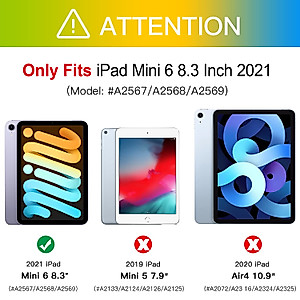 ZtotopCases Kids Case for New iPad Mini 6 2021(6th Generation), Built-in Screen Protector and Shoulder Strap, Shockproof Lightweight, Cover with iPad Pencil Holder for iPad Mini 6th Gen 8.3 Inch, Blue