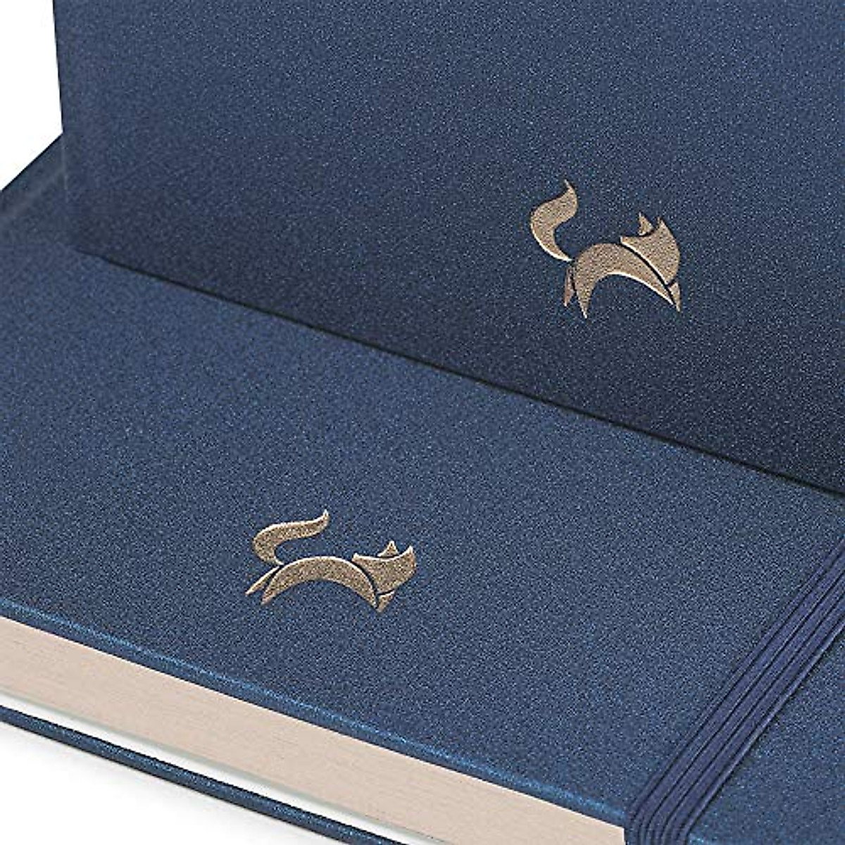 Jumping Fox Design Premium A5 Lined Journal Hardcover Notebook, Medium 5.6 x 8.4 inches, 100gsm Quality Paper, Numbered Pages, Inner Pocket, Unique Leatherette, Twilight Blue