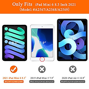 Soke for iPad Mini 6th Generation Case 2021 Released, with Built-in Screen Protector, Rugged Shockproof Full Protective Cover with Pencil Holder & Kickstand for Apple iPad Mini 6 8.3 Inch(Violet)