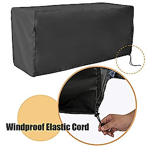 COOSOO Deck Box Cover Waterproof Heavy Duty Patio Ottoman Cover All Weather Protection Outdoor Large Deck Cover Rectangular for Keter Suncast Lifetime