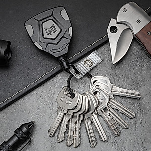 MNGARISTA Heavy Duty Retractable Keychain with Belt Clip, Retractable ID Badge Reel, Retractable Badge Holder with 31.5” Steel Cord and Key Ring, 9.0oz, 2-Pack