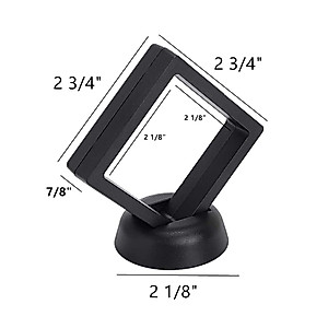 XIZHI Set of 10 Pack Black Diamond Shape Display 3D Floating Frame Display Holder Stands Holder Magic Suspension Box ，2 3/4 x 2 3/4 x 7/8inches
