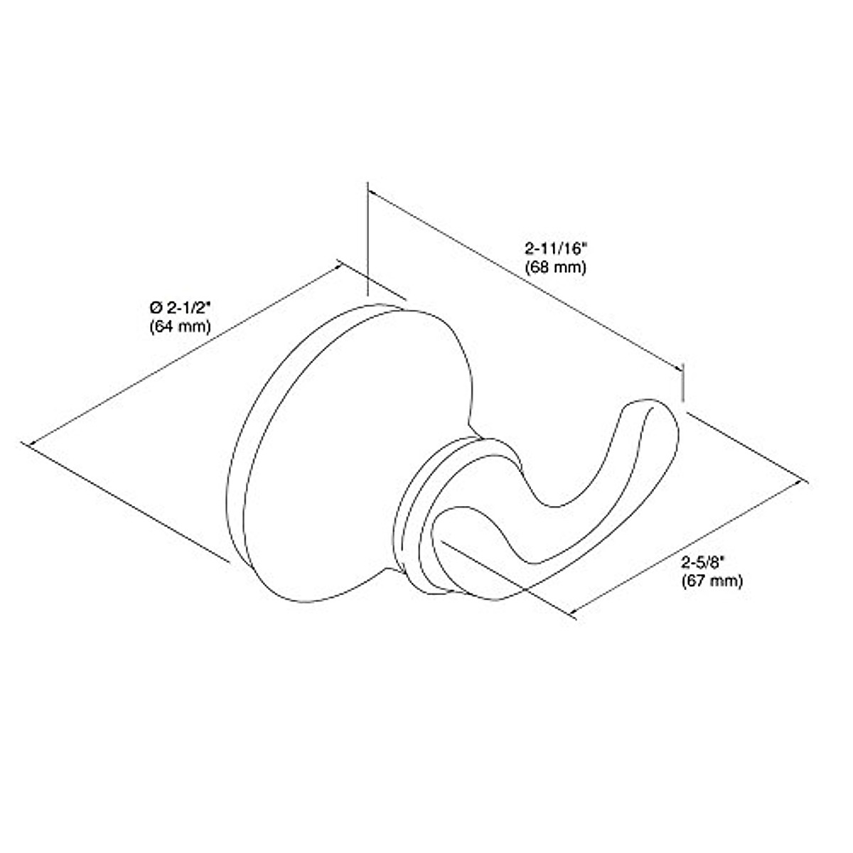 KOHLER K-11375-CP Forté Double Robe Hook, Polished Chrome