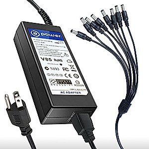 T POWER Ac Adapter Charger for Samsung 8 x Channel SDC-7340BC SDC-7340BCN SDC-7340BCN,US 720TVL CCTV 720 TV 720 Wide Angle Night Vision Weatherproof Security Camera Supply x 8 Way Splitter