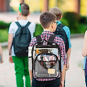 ELEKFINE Clear Backpack, Heavy Duty PVC Clear Bag Stadium Approved - Clear Book Bag for School, Work, Travel, Security, Festival, College (12 Inch)
