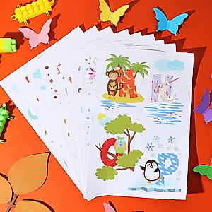 9 Pieces Alphabet Window Cling for Kids ABC Preschool Numbers Educational Peel and Classroom Stickers Removable for Kids Playroom Bedroom Nursery Living Room Decorations