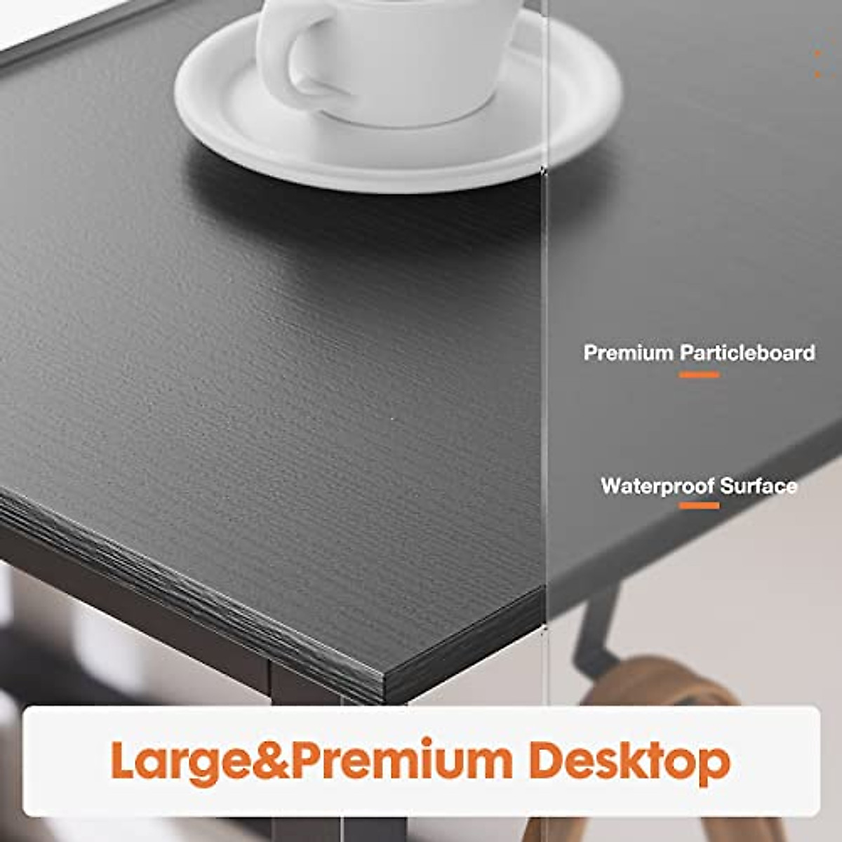 Computer Desk with Drawer 40 Inch Home Office Desk Writing Desk Work Desk PC Table Study Desk with 2-Tier Drawers Storage Shelf Headphone Hook, Modern Simple Style Laptop Desk for Bedroom, Gaming