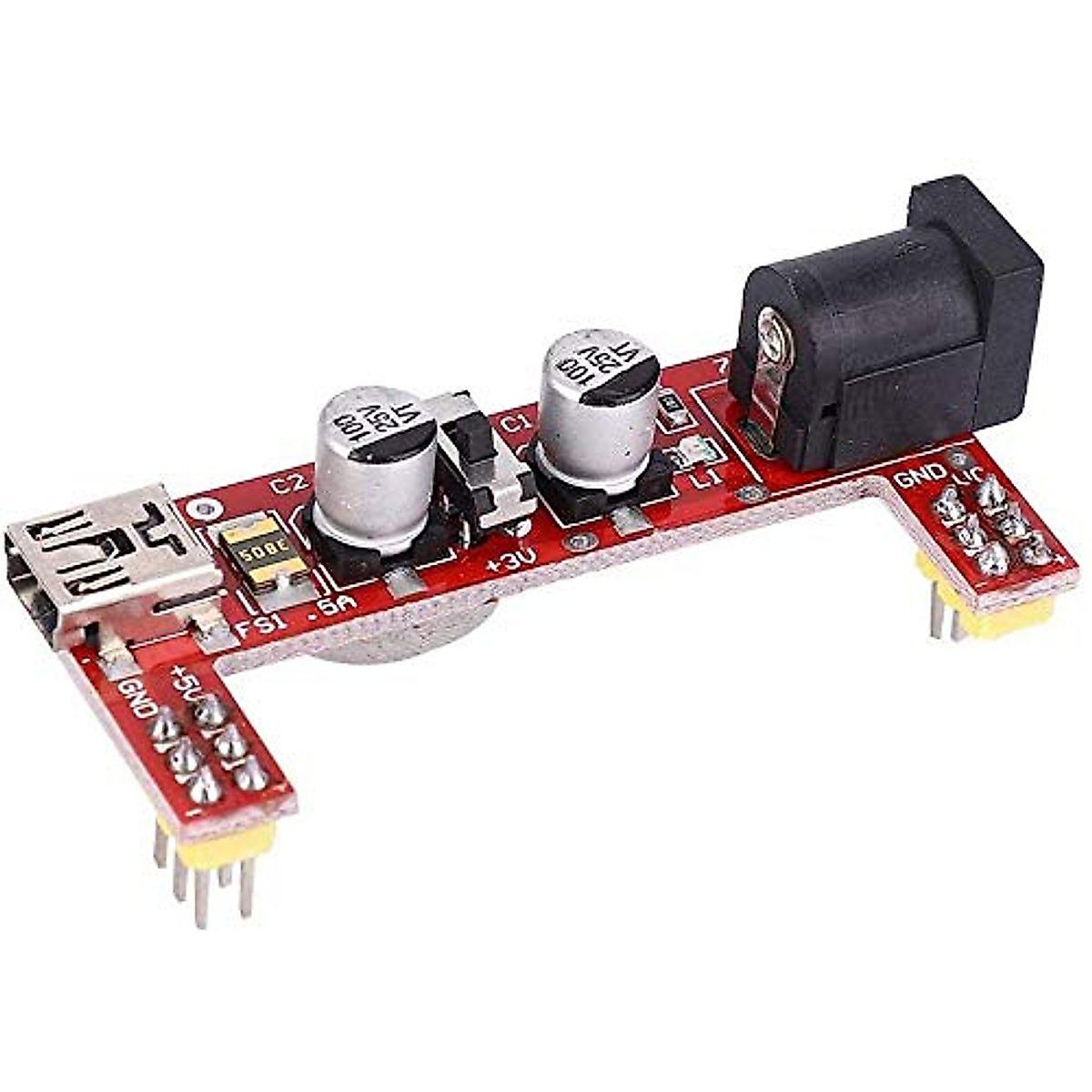 ZYM119 B10 2 Channel 5/3.3V Red Bread Board Power Module Input 6.5~12V DC, for Industrial Electronic Components (excluding Breadboard) Spot Steuermodul Circuit Board