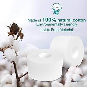 Dimora White Athletic Tape 4-Pack - 60 Yards Strong Adhesive Sports Tape in Total, NO Sticky Residue Easy Tear, Best Sport Tape for Athletes & Fitness Enthusiasts of All Levels (1.5in X 45ft Roll)