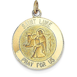 IceCarats 14K Yellow Gold Saint Luke Medal Necklace Charm Pendant Only