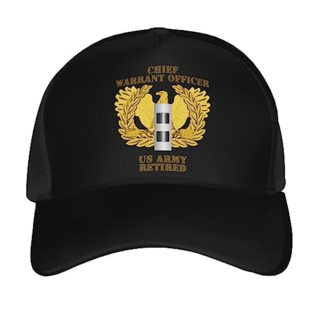 Tavos Army Retired Chief Warrant Officer Emblem Cw2 Trucker Hat for Men - Baseball Snapback Cap Outdoors Black