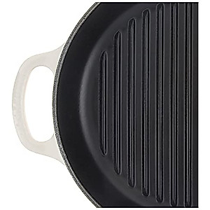 Le Creuset Enameled Cast Iron Signature Deep Round Grill, 9.75", Meringue