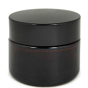 Vivaplex, 12, Amber, 1 oz, Round Glass Jars, with Inner Liners and black Lids