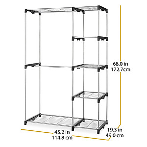 Whitmor Double Rod Freestanding Closet Organizer