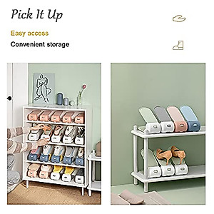 MinYiKou Unique Shoe Slots Organizer，Adjustable Shoe Stacker Space Saver，Easy Shoe Organizer，Double Deck Shoe Rack Holder Space-Saving Storage Units for Shoe cabinet Organization (Gray)