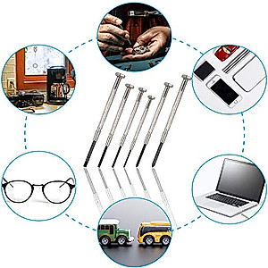 6PCS Mini Screwdriver Set, Small Screwdriver Set with 6 Different Size Flathead and Phillips Screwdrivers, Precision Screwdriver Set for Jewelry, Watch, iPhone, Eyeglass Repair