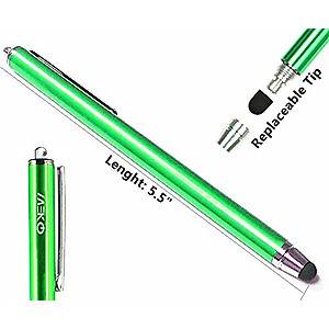 MEKO(TM) 4 Pcs [0.22-inch Rubber Tip Series] 5.5" L Precision Rubber Thin-Tip Styli/Stylus Pens Bundle with 4 Extra Replacement Rubber Tips and 2 Elastic Lanyards - (Dark Blue/Green/Hot Pink/Black)?-¡­