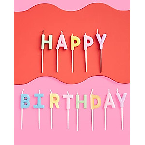 xo, Fetti Happy Birthday Pastel Candle Set | Birthday Party Decorations, Rainbow Cake Decorating Supplies, Cake Topper