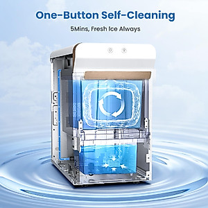 Gevi Household V2.0 Quiet Countertop Nugget Ice Maker, Self-Cleaning Chewable Pellet Ice Machine, 38 lbs/24H, Energy-Efficient, White