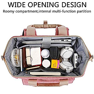 Janiful Laptop Backpack for Women, Teacher Doctor Nurse for 15.6 Inch Laptop,Large Travel Airline Approved Wide Open College Shoulder Purse Backpack Bag