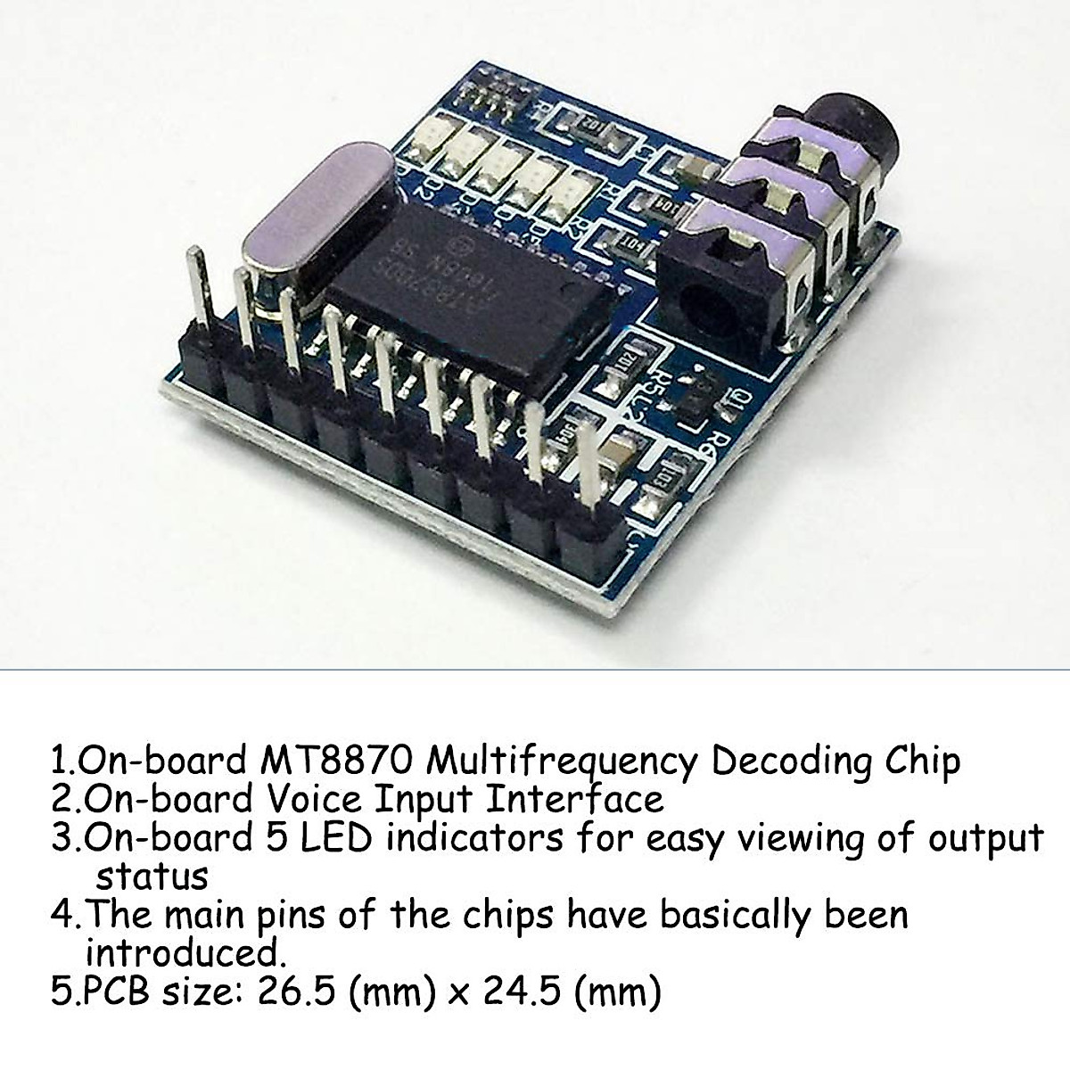 KOOBOOK 5Pcs MT8870 DTMF Voice Decoder Decoding Module Telephone/Audio Decoder Speech Module for Arduino