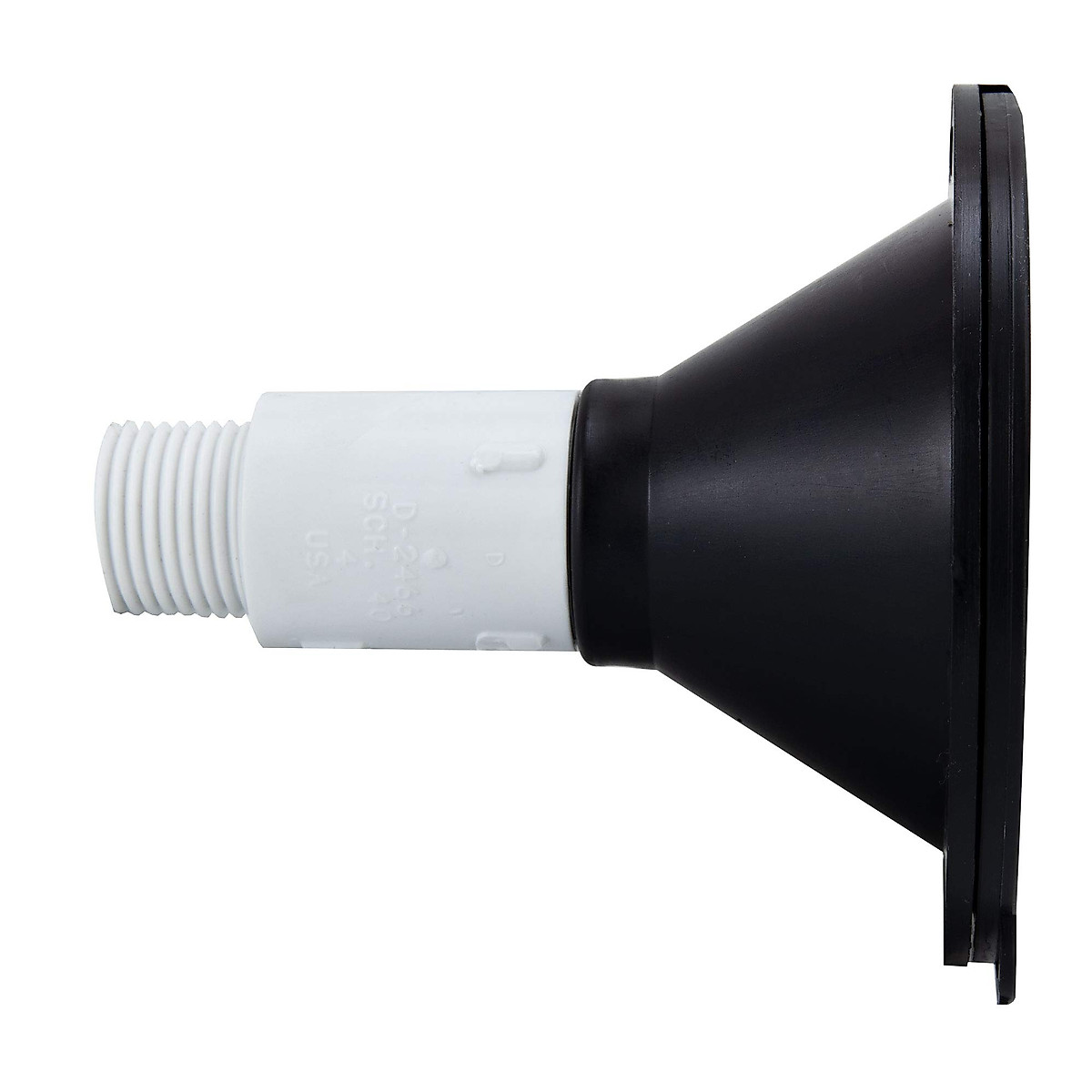 RecPro RV Exterior Spray Port Hook-Up Connector | Optional Hose with Sprayer or Quick Connector | RV Exterior Shower Port (Black, Flexspout)