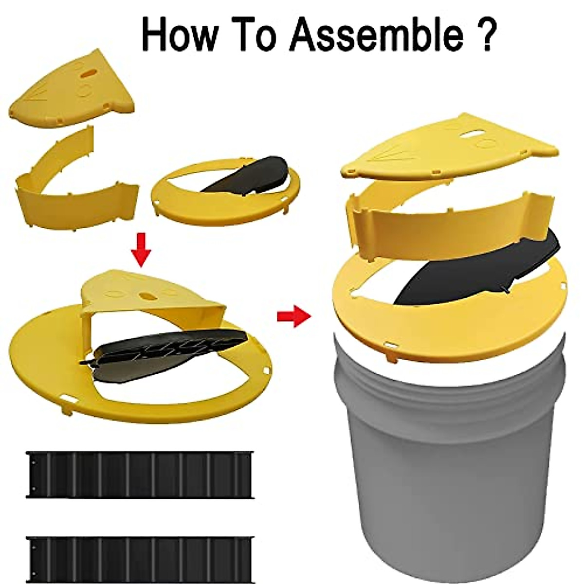 Mouse Trap - Bucket Mouse Trap - Flip and Slide Bucket Lid Mouse Trap - Rat Trap-5 Gallon Mouse Trap Bucket lid-Humane or Lethal-Multi Catch-Auto Reset-Indoor Outdoor-Reusable (3-Pack)