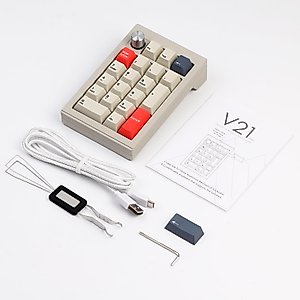 EPOMAKER CIDOO V21 VIA Programmable Gasket Number Pad, Aluminum Numpad, Bluetooth 5.0/2.4ghz/Wired Hot Swappable Numeric Keypad, with Knob, 1000mAh Battery, Poron Foam for Laptop Mac Win