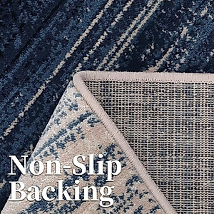 WESTLOOM Area Rug 2x3 Doormat Modern Ombre Area Rug Contemporary Front Door Mat Indoor Entrance Kitchen Rug Non-Shedding Small Rug Accent Door Mat for Living Room Bathroom Bedroom Blue