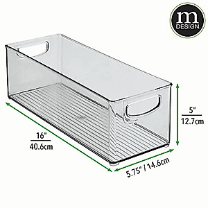 mDesign Plastic Video Game and DVD Storage Organizer - Game and Movie Disc Holder Bin with Handles for Home Media Console Stand and Closet Shelf - Ligne Collection - 8 Pack - Smoke Gray