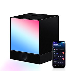 YEELIGHT Cube Smart Table Ambient Lamp, Panel Light, 16 Million Colors Option, RGBIC Individual Addressable, Dynamic Lighting, Music Flow, WiFi Connected, APP Control, Cube*1, Adapter*1