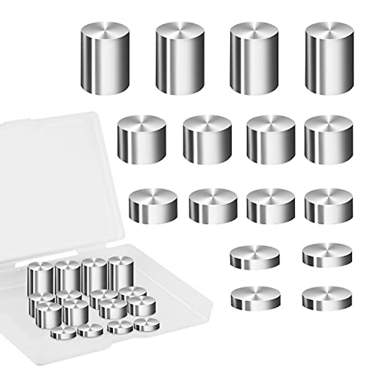 Cylindrical Tungsten Weights for Wood Car with 4 Different Sizes Total 3.75 OZ ，Letting Your Wood Car to The 5 oz Limit and Optimizing Your Wood Car for Speed Fastest