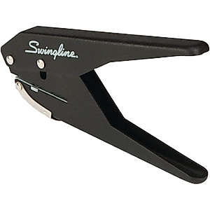 Swingline 1 Hole Punch, Hole Puncher, Low Force, 20 Sheet Punch Capacity, Plier, Black (74017)
