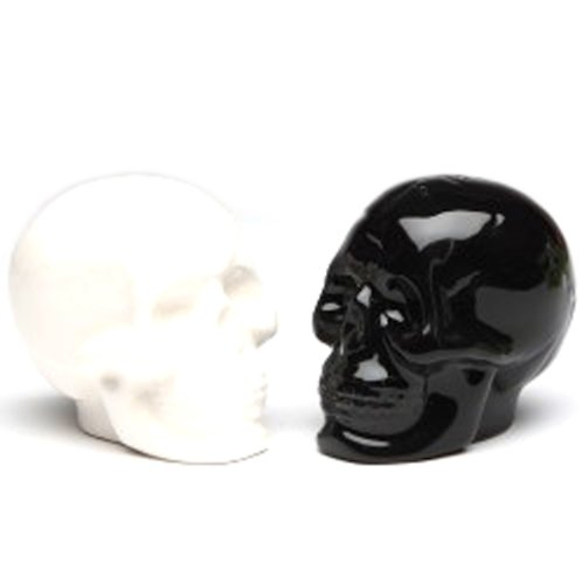 Black and White Skulls Ceramic Salt and Pepper Shaker Set