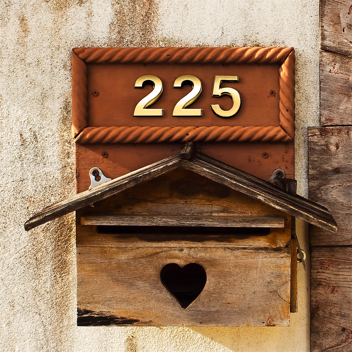 20 Pieces Mailbox Numbers for House Outside 0-9 Door Room Signs Self Adhesive Address Number Sticker for Office Wall Apartment Decorative(2 Inch,Gold)