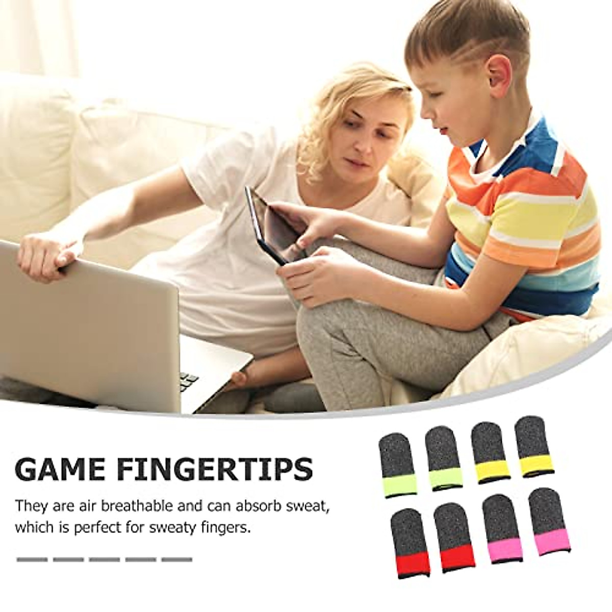 PartyKindom 4pairs Game Finger cot Game Finger Stabilizer Anti- Slip Finger Sleeve Game Finger Controller Glove Finger Covers Game Finger Protector Thumb Sleeve Cell Phone Fiber Gloves