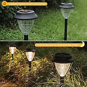 8 Pack Solar Path Lights, Solar Lights Outdoor Waterproof RGB Color Changing & Warm White Garden Pathway Lights, Landscape Lights Solar Powered for Yard Patio Walkway Driveway