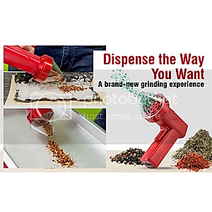 Auto9 2.5" Large Electric Grinder: Auto Spice Grinder with Auto Dispensing, Portable 4g Capacity with Two-Direction Rocker Switch Block Free(Black & Red)