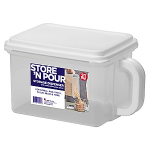 Buddeez 00251-2 2PK Store and Pour BPA Free, Plastic Food Storage Containers - 21 Cup, White