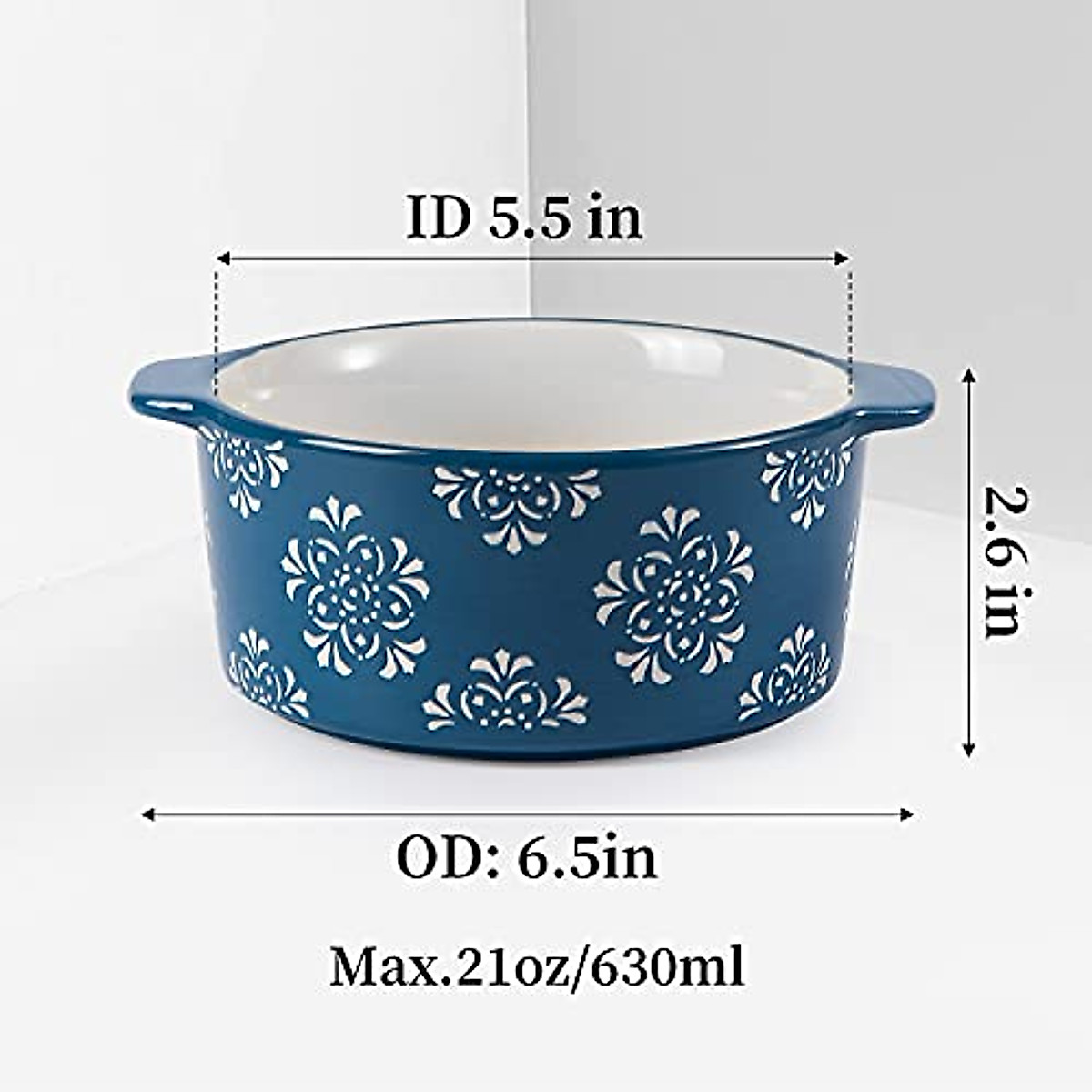 Original Heart Soup Bowls with Handles Soup Crocks Ceramic Soup Mug, 4pcs Onion Soup Crocks Oven Safe, Nonstick Soup Mugs for kitchen, 21 Ounces, Soup Bowls Set