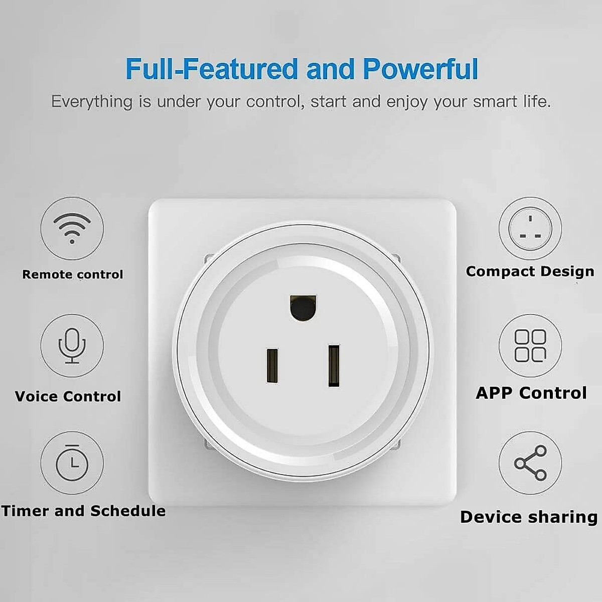Smart Plug ,WiFi Smart Socket Works with Alexa and Google Home for Voice Control, VAIYI Mini WiFi Outlet Socket Remote Control with Timer Function, No Hub Required, RoHS FCC Listed (2 Pack)