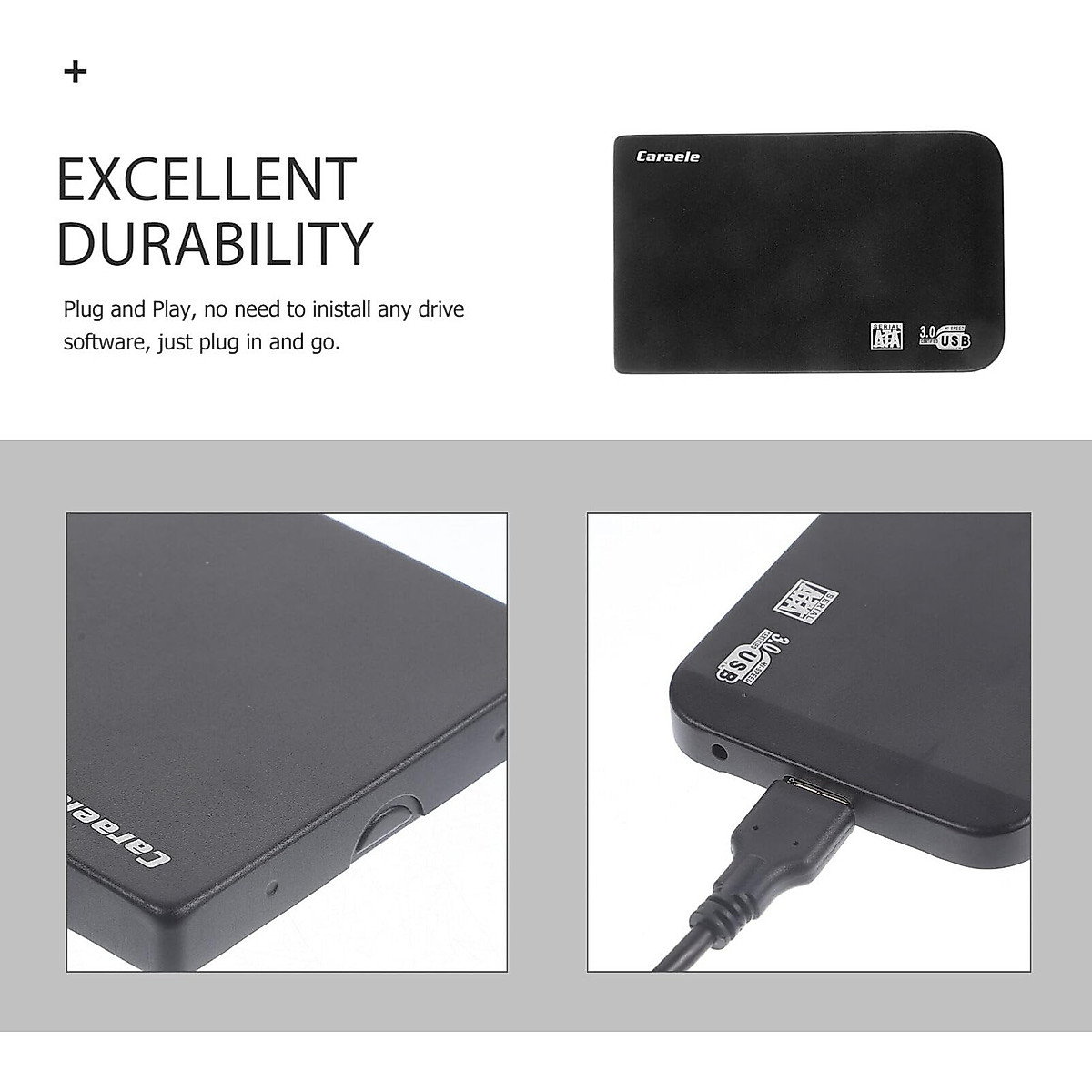 Mobestech 2tb Hard Drive 1pc Disk External Portable USB. HDD More Tb Computer and Storage Mobile Desktop Hard Laptop Drive Compatible USB for Black High Drive, External Hard Drive