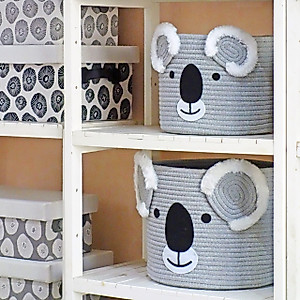 T&T Homewares Koala Storage Basket Medium Size, Ideal for Baby Diapers, Laundry, Nursery & Kids Room - Versatile Organizer for Woodland Decor, Pet Toys