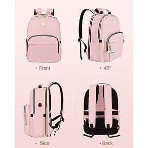 MATEIN 17 Inch Laptop Backpack for Women, Pink Travel Backpack Personal Item Size TSA Airline Approved with Luggage Strap & USB Charging Port, Water Resistant Extra Large Computer Bag for Nurse Work